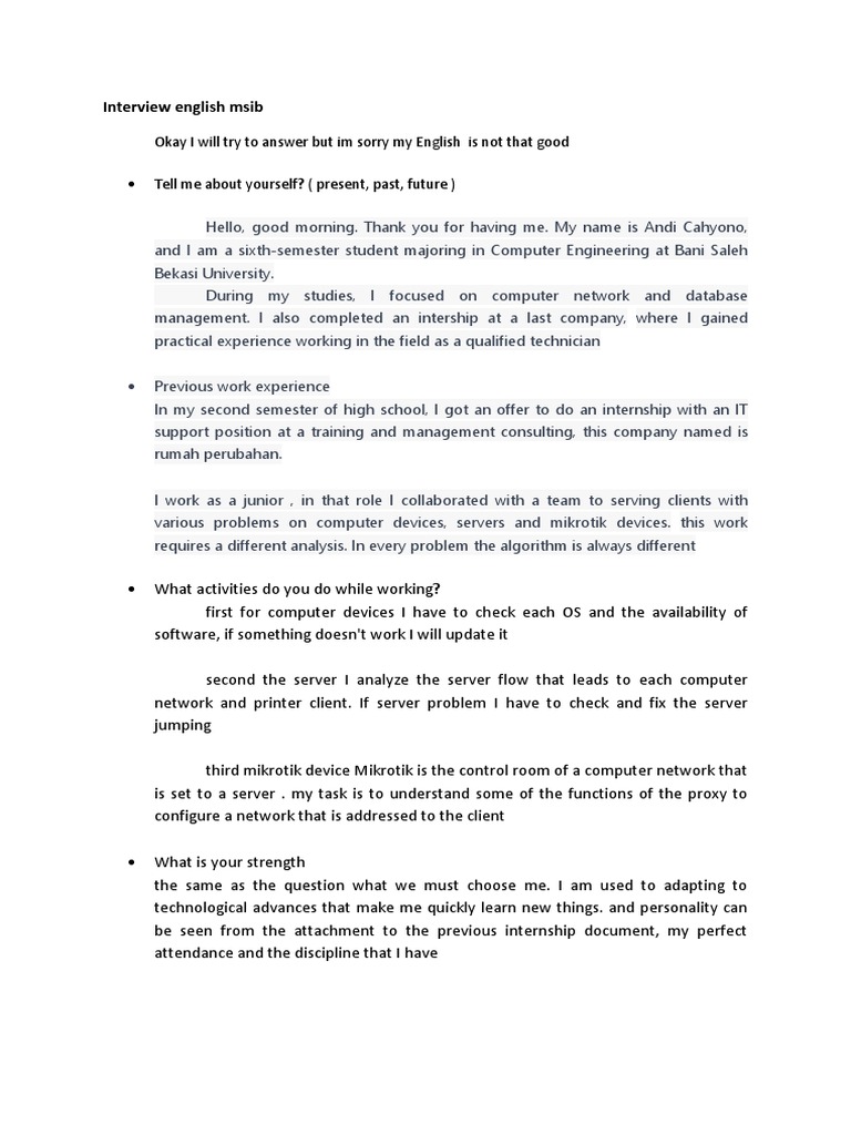 Script Interview English Msib2 | PDF | Server (Computing) | Computer Network