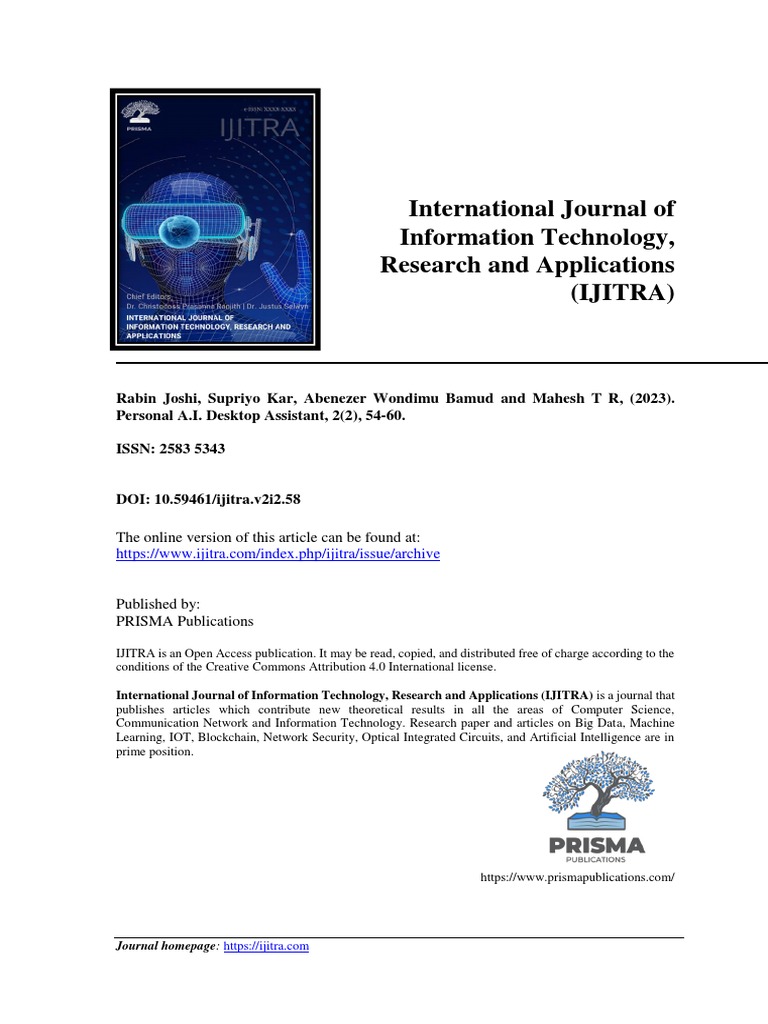 Personal AI Desktop Assistant Development | PDF | Speech Synthesis | Speech Recognition