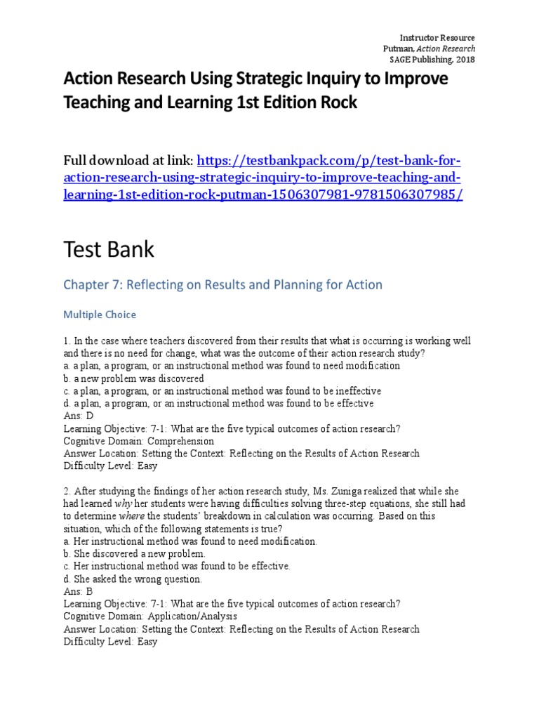 Action Research Using Strategic Inquiry To Improve Teaching and ...