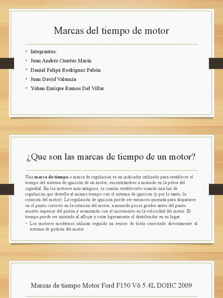 Presentación Marcad de Tiempo | PDF | Motores | Tecnología de vehículos