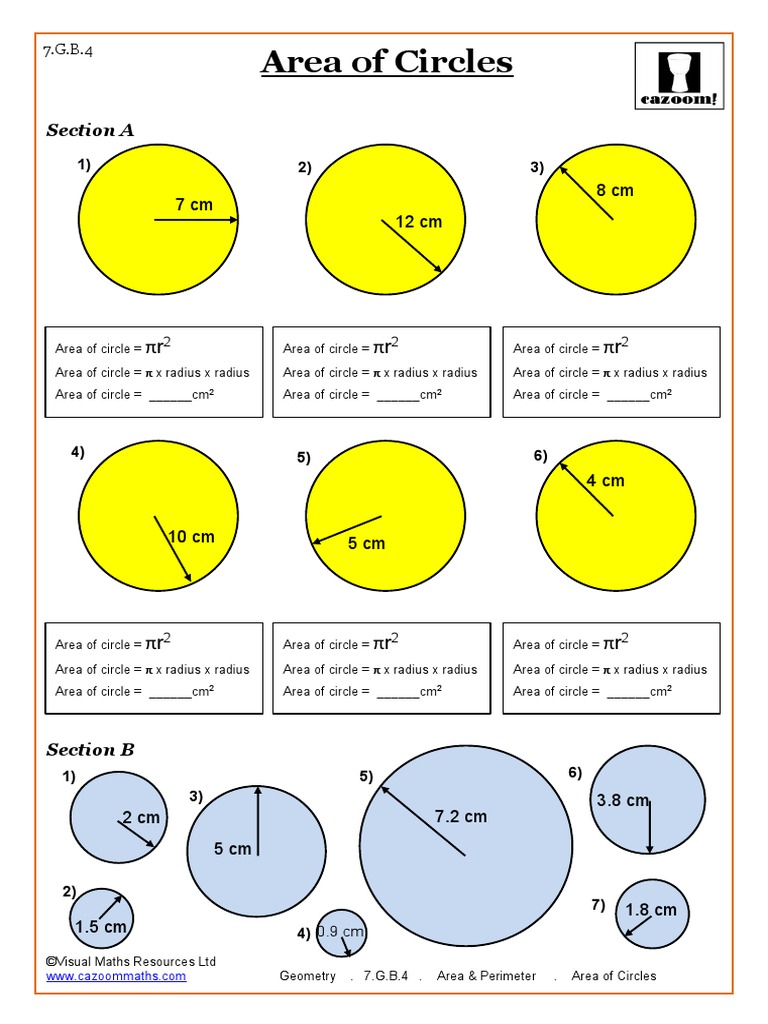 Geometry - Circles.Area of Circles | Download Free PDF | Area | Circle