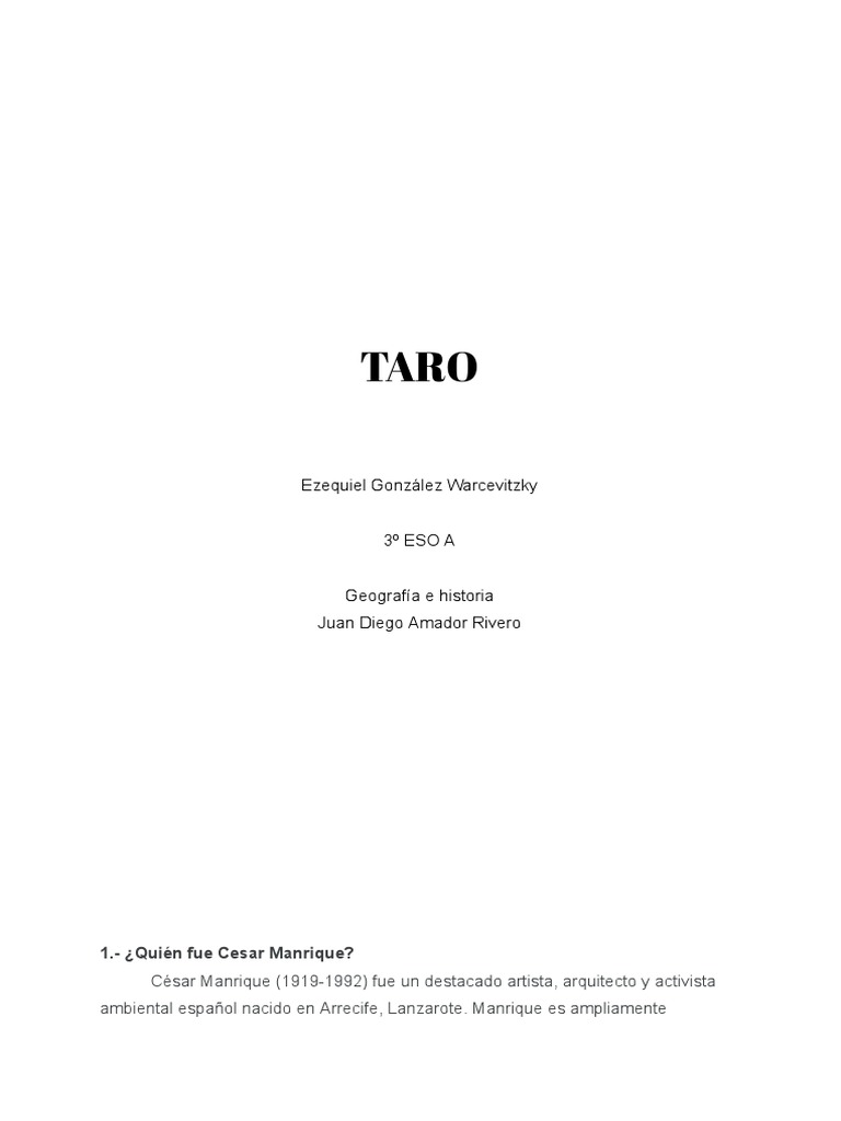 TARO | PDF | Turismo | Islas Canarias