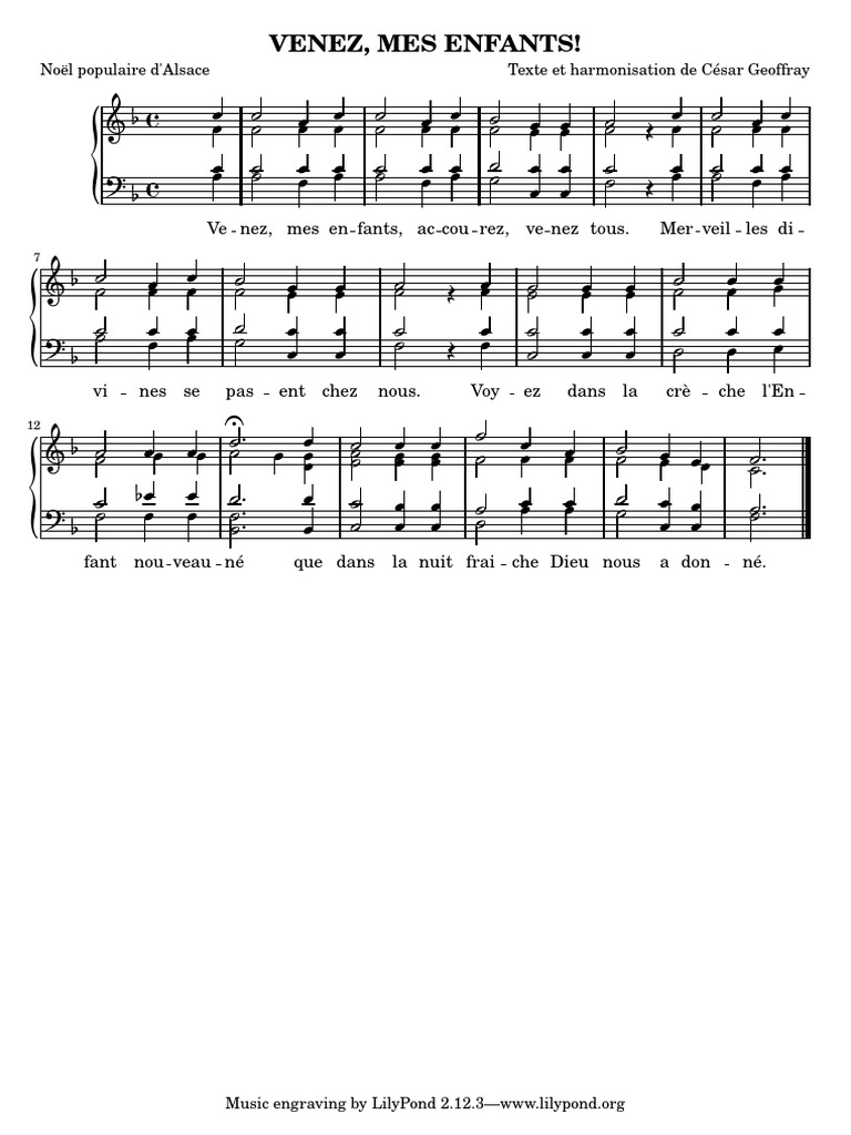 X Venez Mes Enfant - Geoffray | PDF