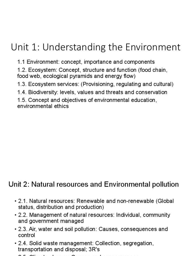 Understanding The Environment | PDF