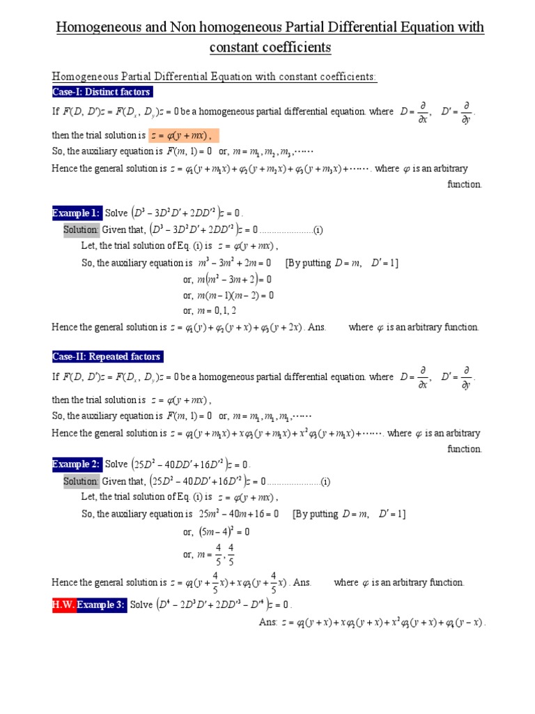Lecture-5 Partial Differential Equation | PDF Lecture-5 Partial Differential Equation | PDF