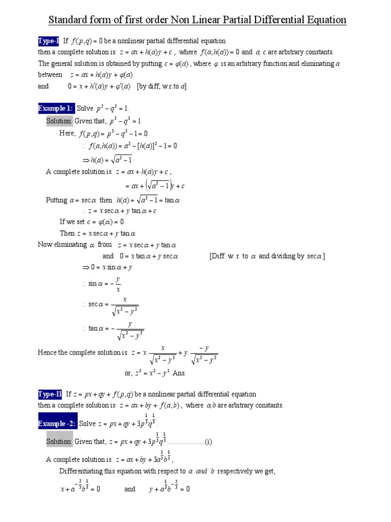 Nonlinear PDE Solutions Guide | PDF