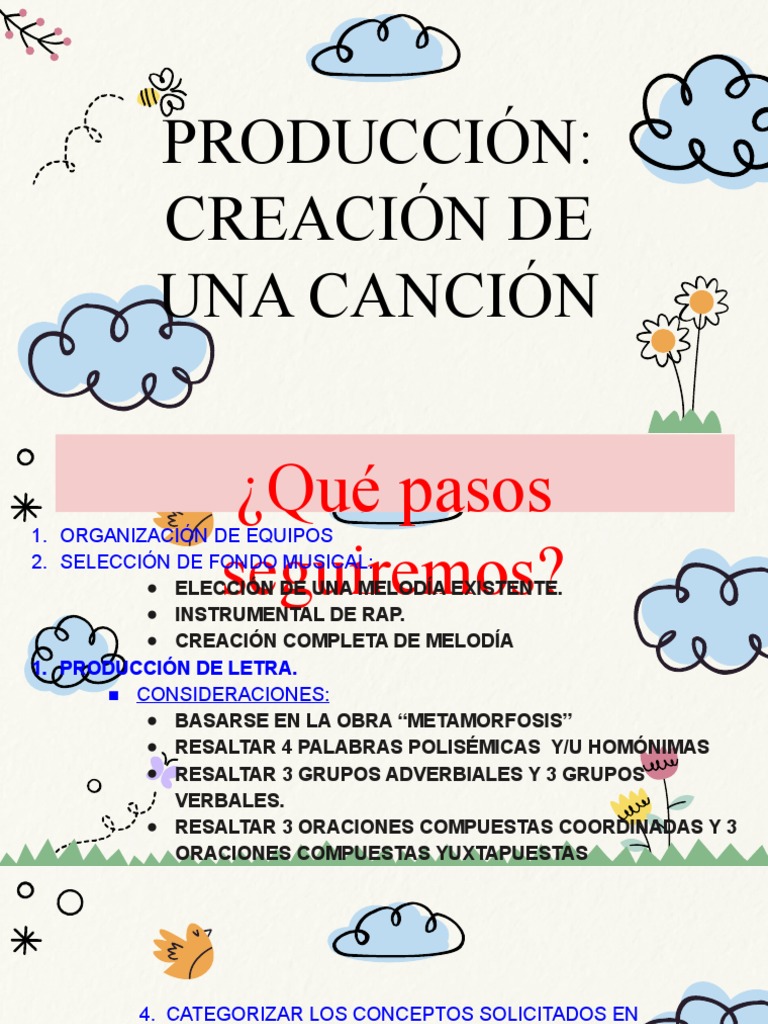 Pasos para Crear una Canción Efectiva | PDF | Oración (Lingüística ...