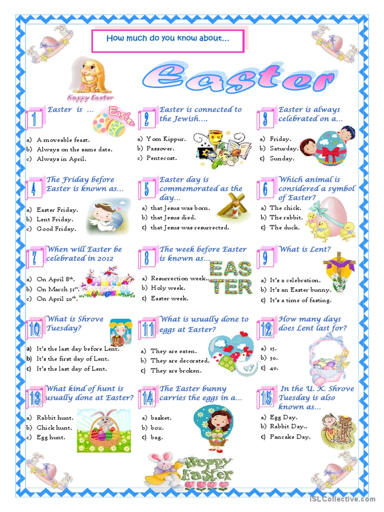 Easter Quiz | PDF | Easter | Lent