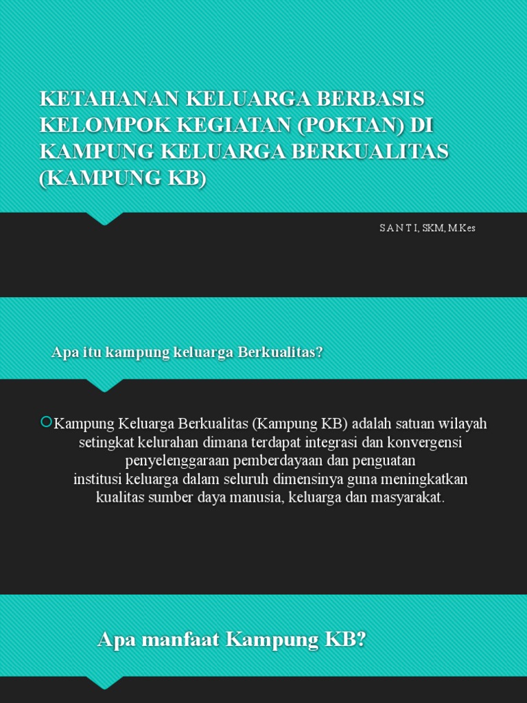 Ketahanan Keluarga Berbasis Kelompok Kegiatan (Poktan) | PDF | Gaya Hidup