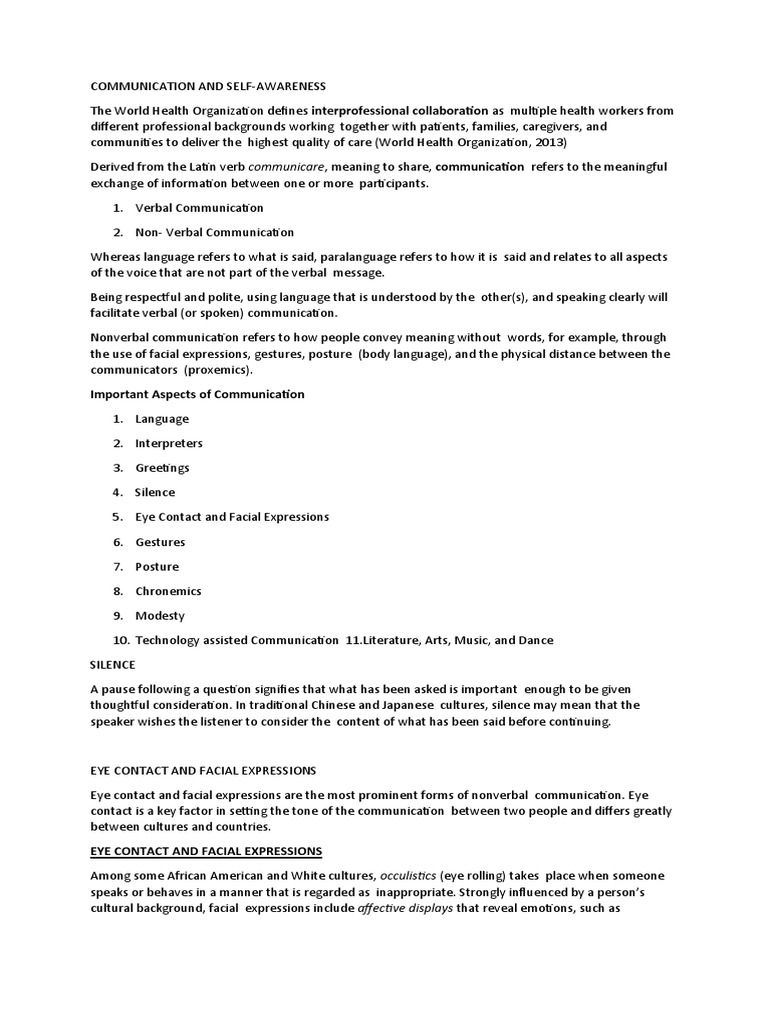 NCM 120 Handout | PDF