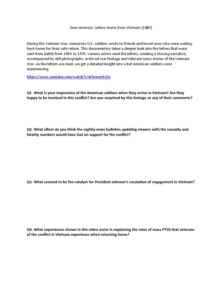 4B. Dear America Letters Home From Vietnam | PDF