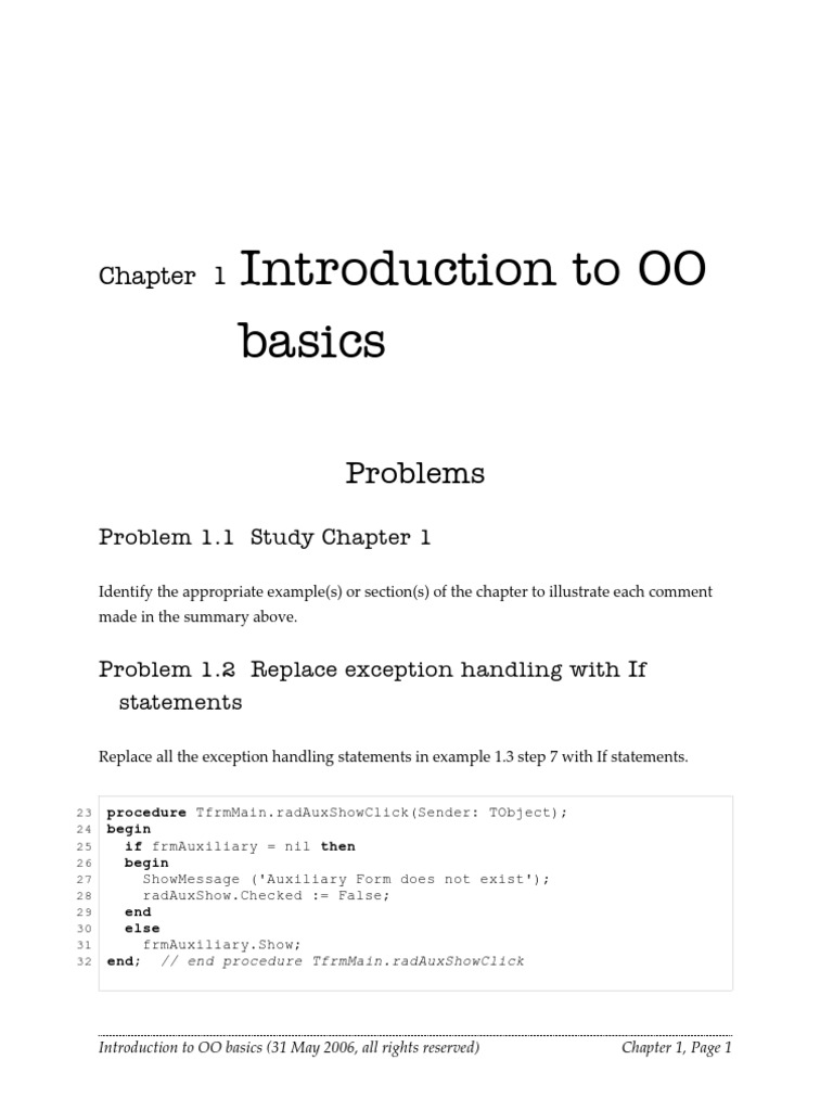 Introduction To OO Basics: Problems | PDF | Object Oriented Programming | Class (Computer ...