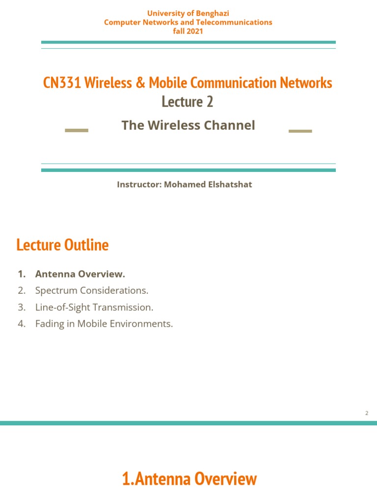 Part 2 The Wireless Channel | PDF | Antenna (Radio) | Radio Propagation