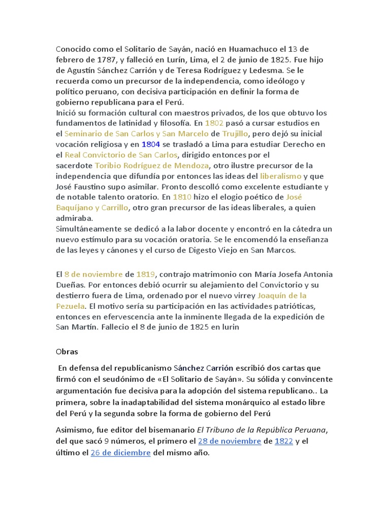 Conocido como el Solitario de Sayán | PDF | Perú | América del Sur