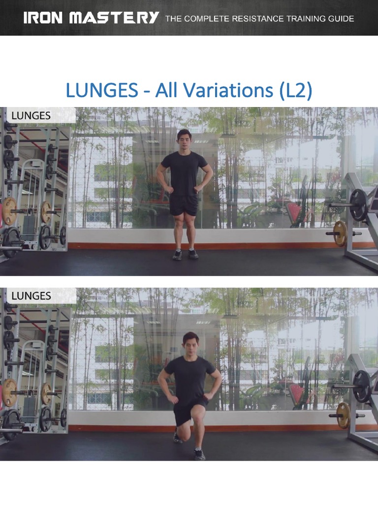 Lunges Variations Guide for Strength Training | PDF