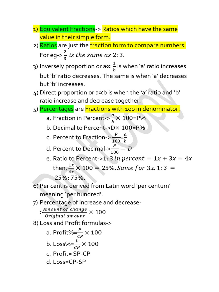 Class 7 Chapter 8 Comparing Quantities Maths Notes | PDF