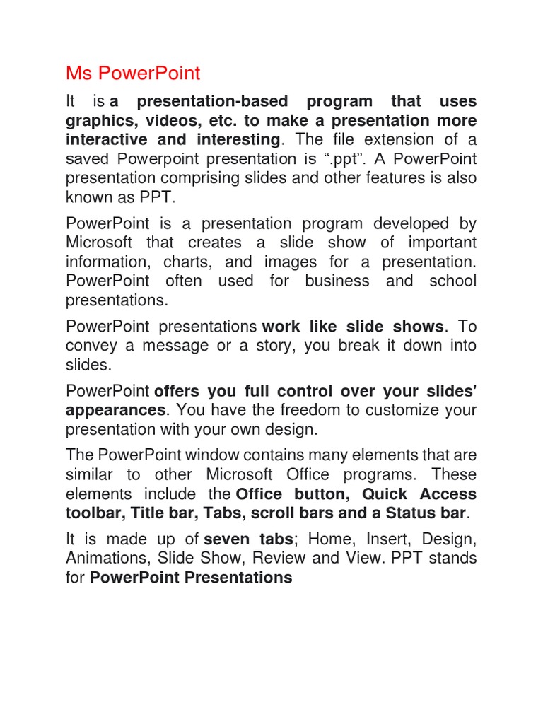 Ms-Powerpoint Intro | PDF