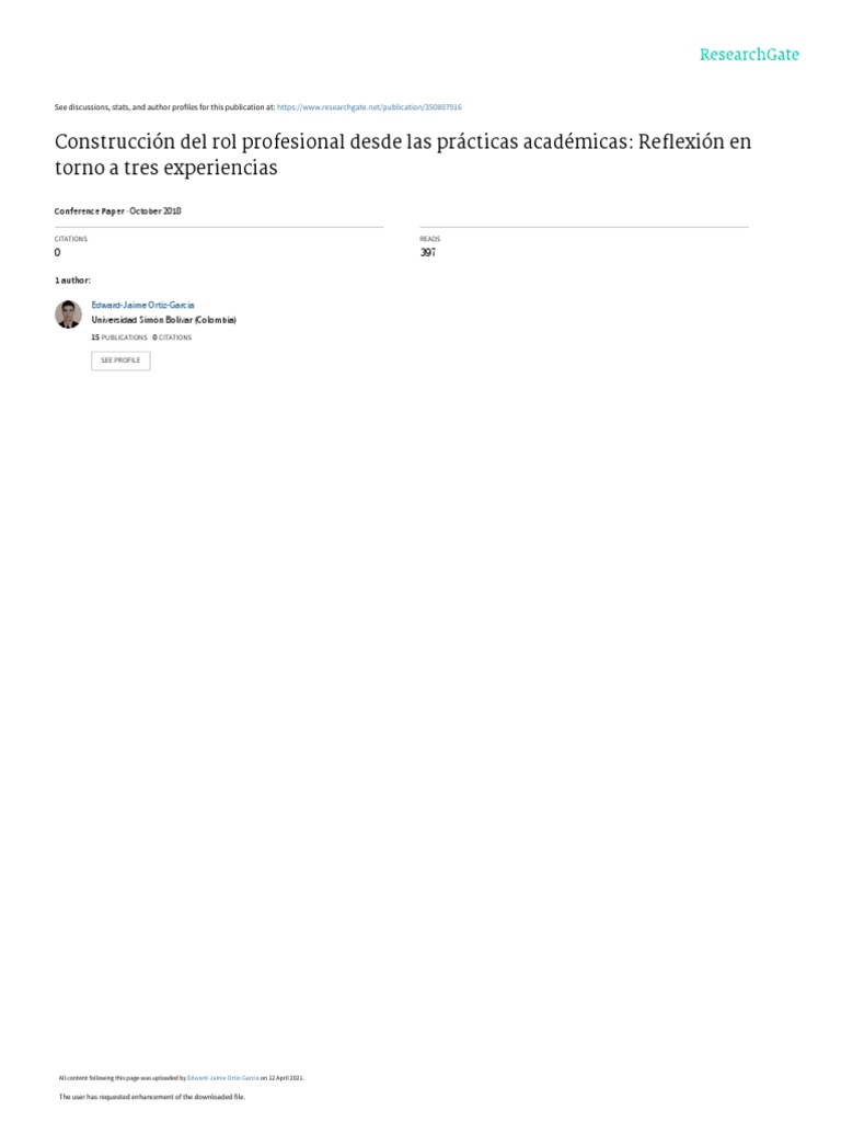 Construcción Del Rol Profesional Desde Las Prácticas | PDF | Trabajo ...