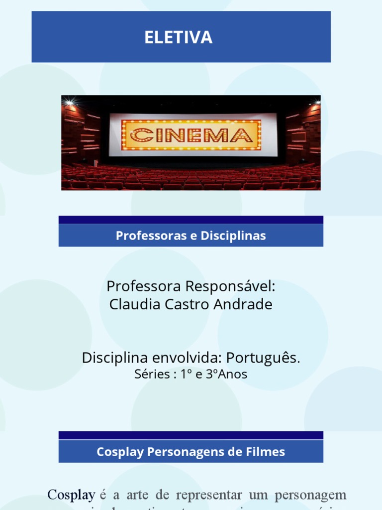 Eletiva de Cinema e Cosplay | PDF