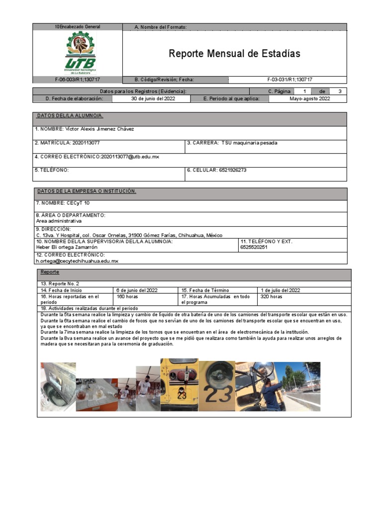 2do reporte mensual | PDF