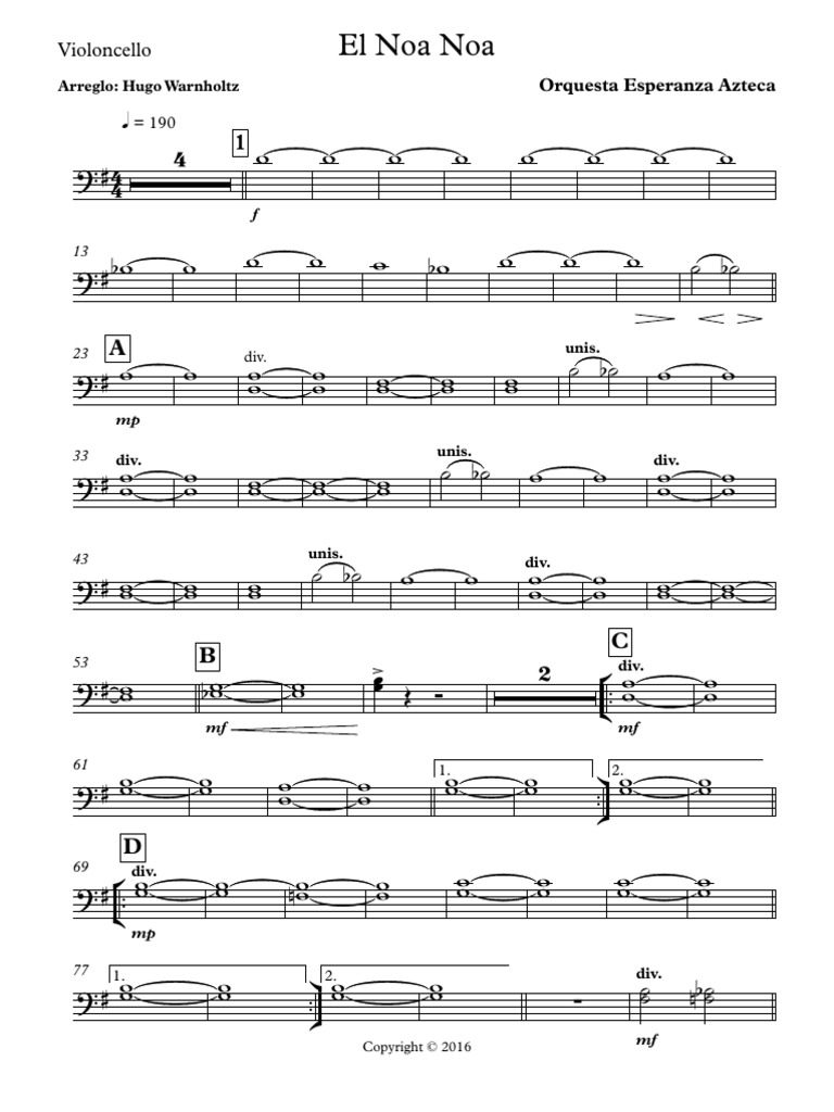 El Noa Noa - Violoncello | PDF