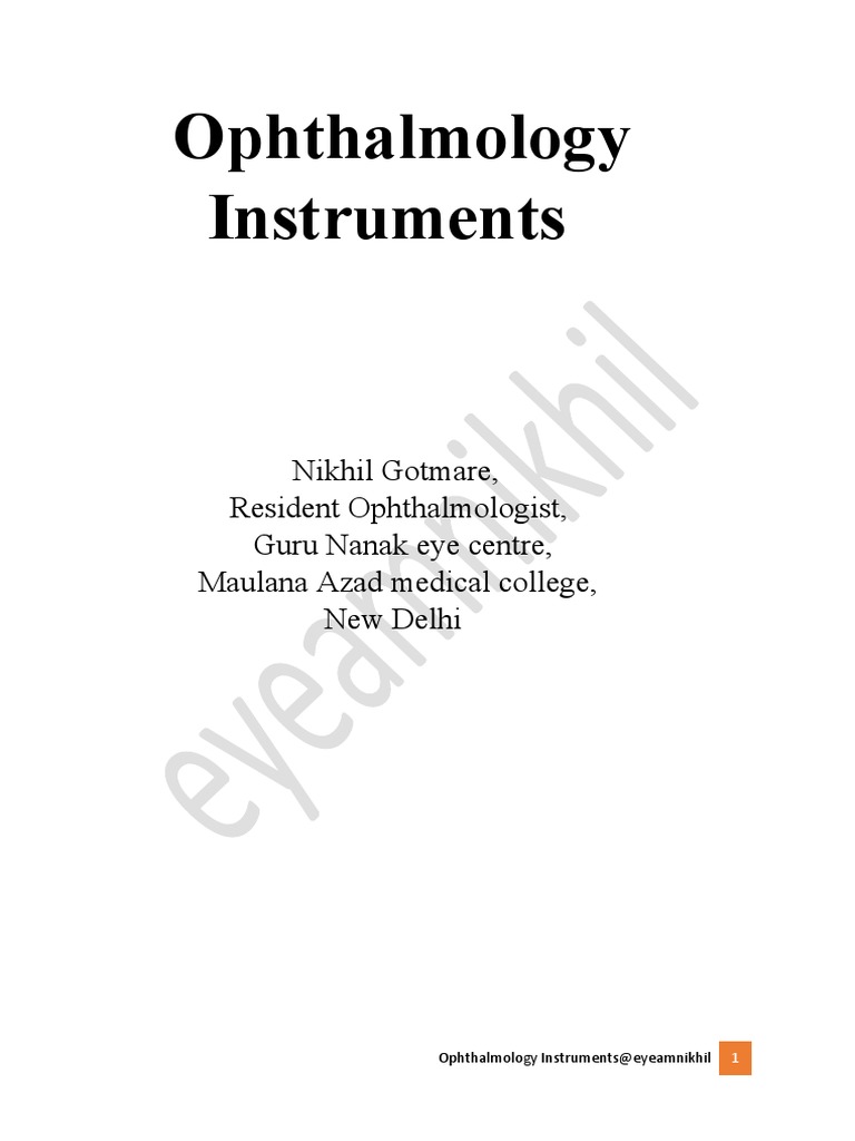Essential Ophthalmology Instruments Guide | PDF | Ophthalmology | Human Eye