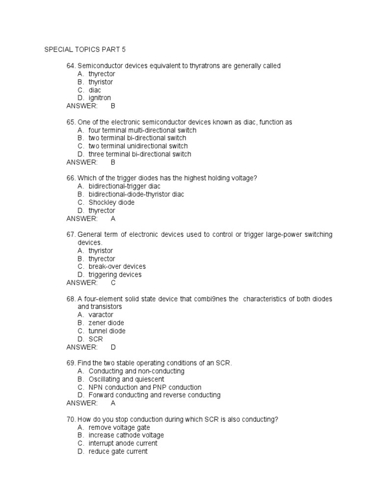 Special Topics - Midterm Electronics Part 5 | PDF | Diode | Electrical Engineering