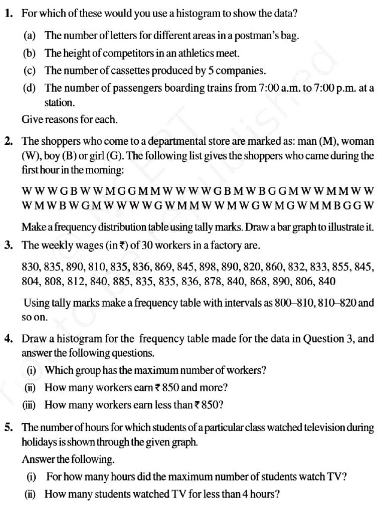 Class 8 Data Handling Worksheet 2 | PDF