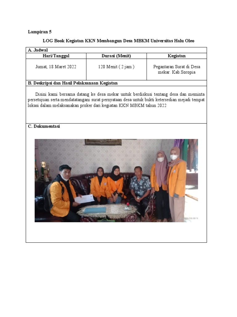 Logbook KKN MBKM-1 | PDF