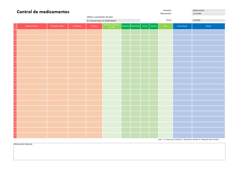 Control Medicamentos Excel | PDF