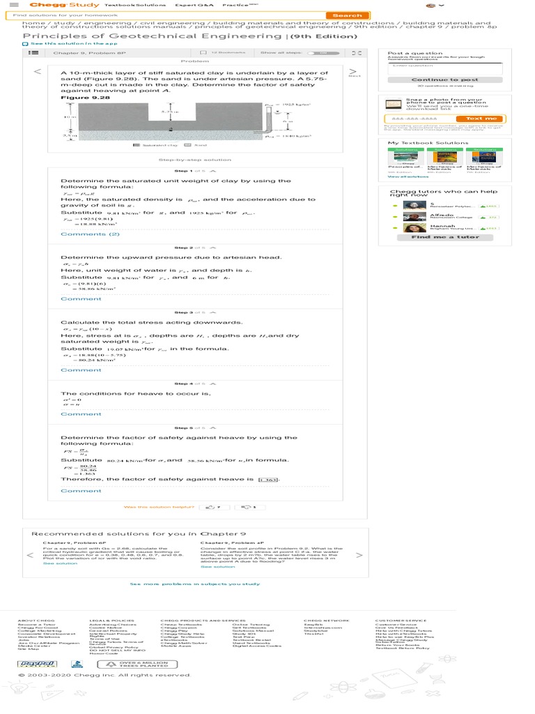 Factor of Safety Against Heave in Clay | PDF