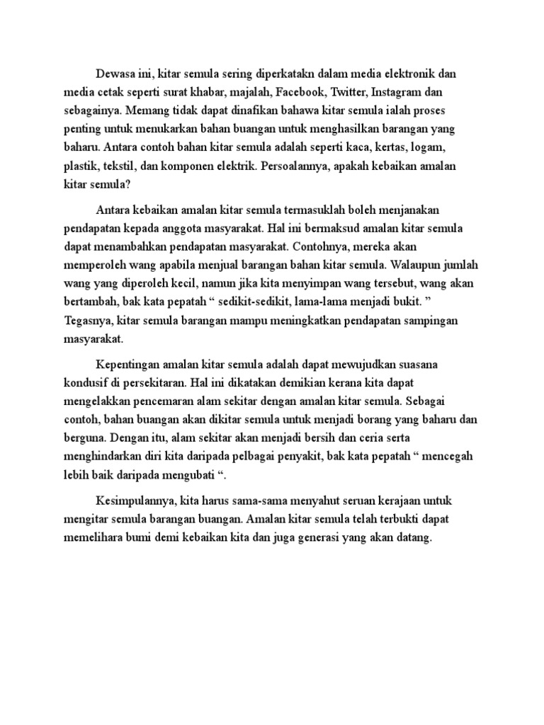 Kebaikan Amalan Kitar Semula | PDF