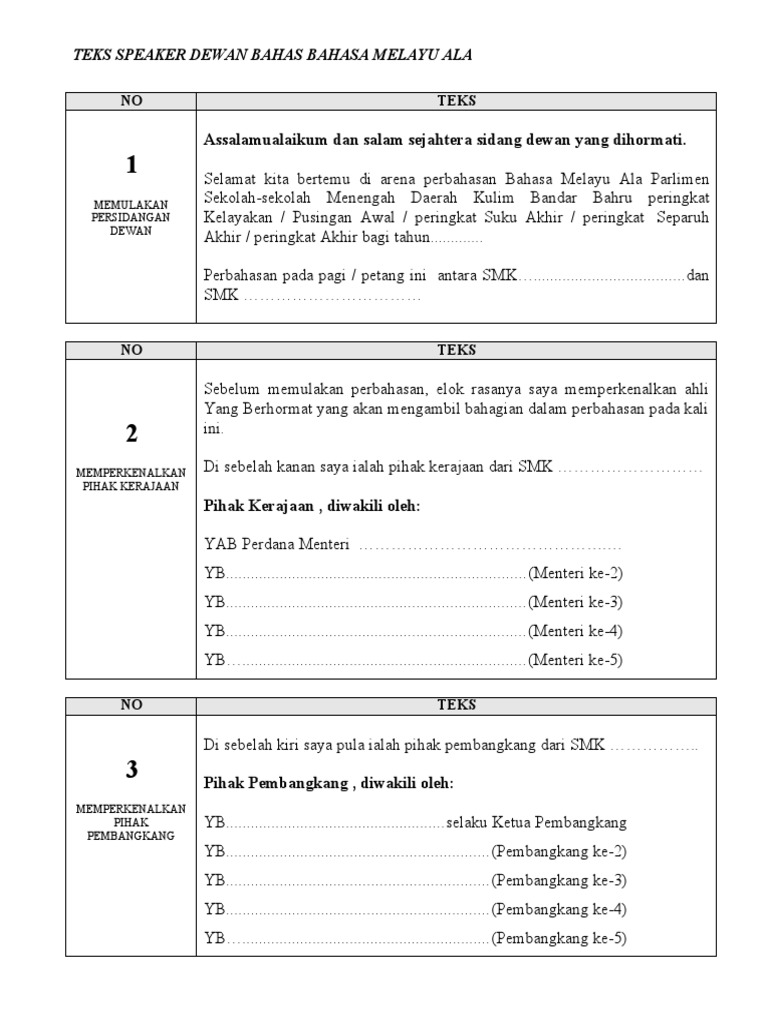 Teks Speaker Dewan 2021 | PDF