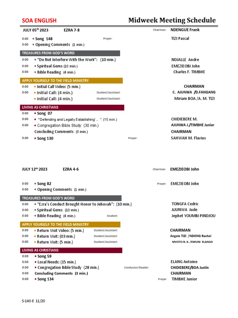 S-140-E 2023 July Midweek Meeting | PDF | Religious Texts | Abrahamic ...