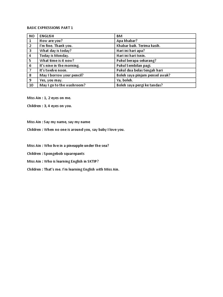 Basic Expressions Part 1 | PDF