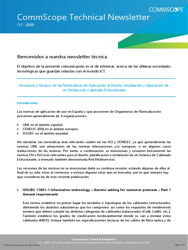 Commscope Technical Newsletter: Bienvenidos A Nuestra Newsletter ...
