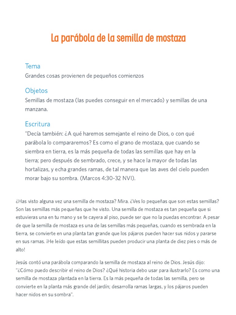 La Parabola de La Semilla de Mostaza2 | PDF