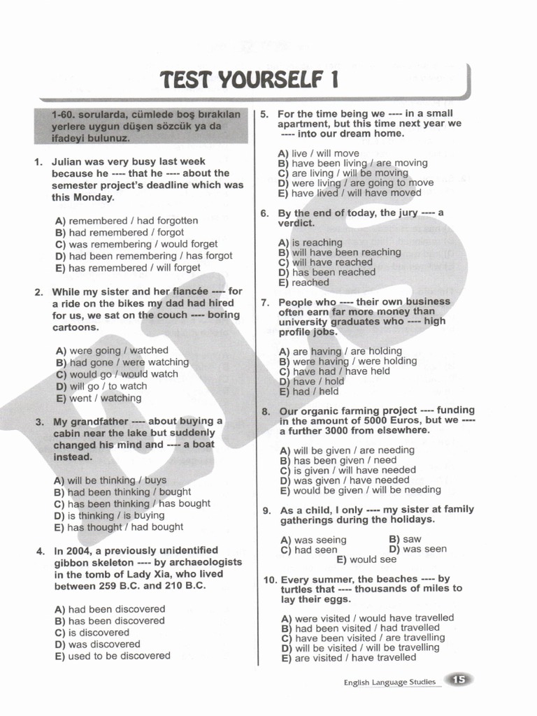 2021 Els 1 Tenses | PDF
