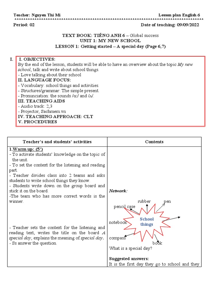 Period 2 - Unit 1 - Getting Started | PDF | Lesson Plan | English Language
