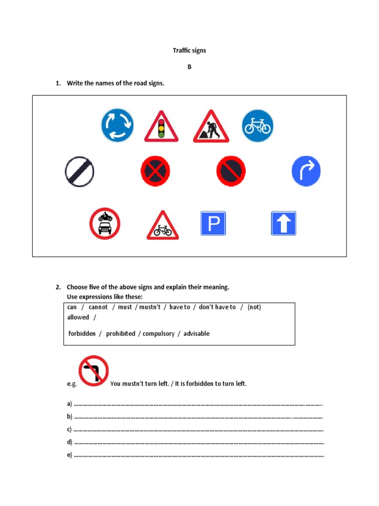 Traffic Signs Test 2022 | PDF