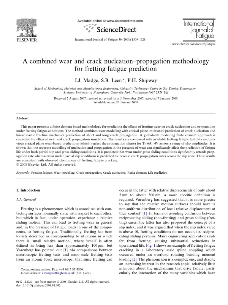 A Combined Wear and Crack Nucleation-Propagation Methodology For ...