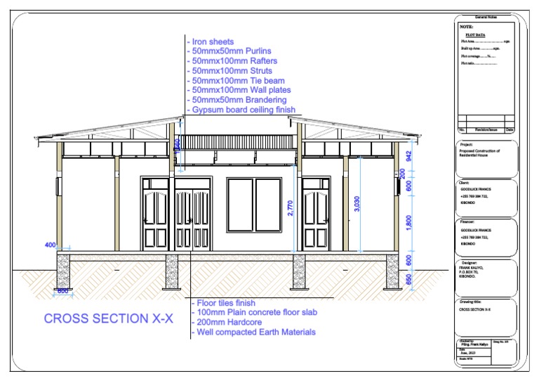 Cross Section X-X | PDF | Building | Architectural Elements