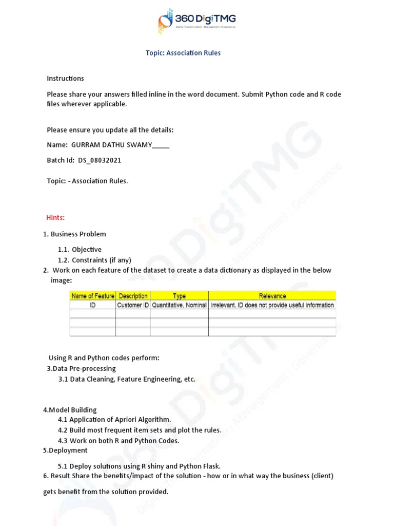 Association Rules Problem Statement | PDF | Data Management | Computer Programming