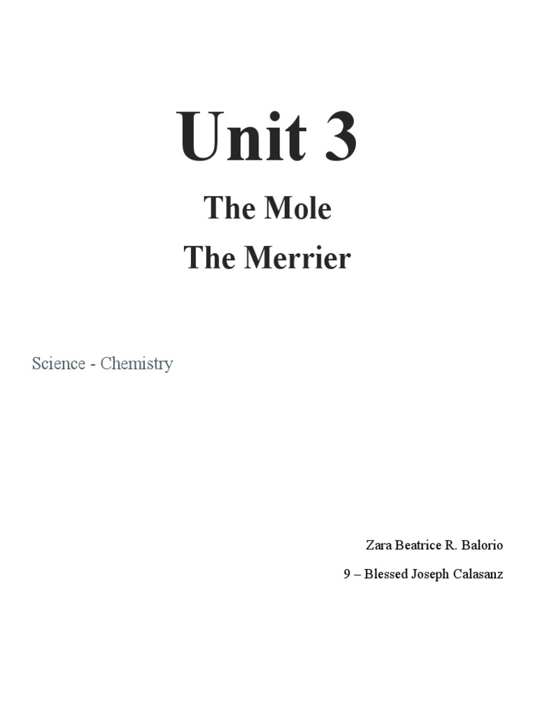 Unit 3 - Chem9 | PDF
