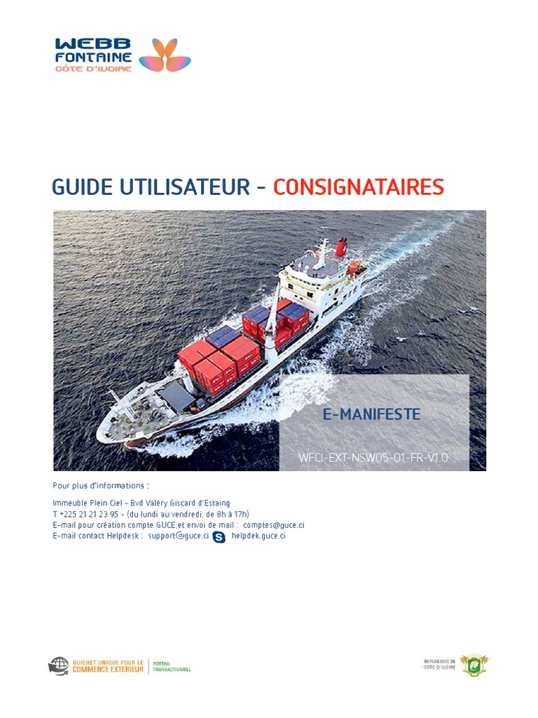 (E-Manifest) User Guide On Import - Export Manifest - Carriers | PDF | Ordinateurs | Technologie ...