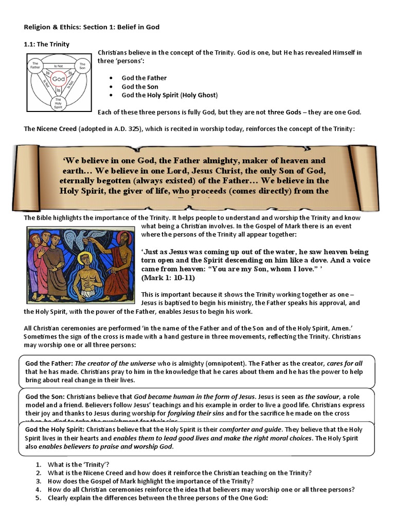 GCSE Christian Beliefs Guide | PDF | Trinity | God The Father