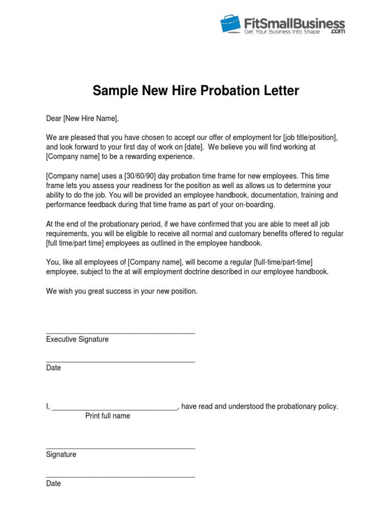 Probation Letter Untitled
