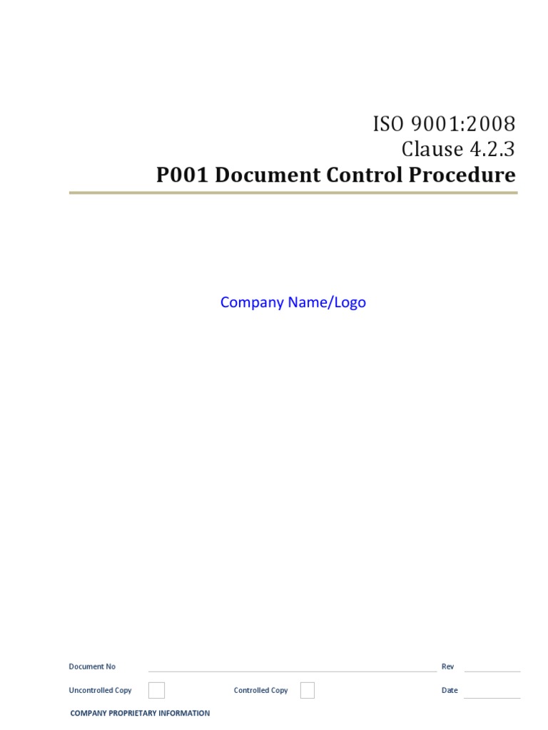 Document Control Procedure Example | PDF | Specification (Technical ...