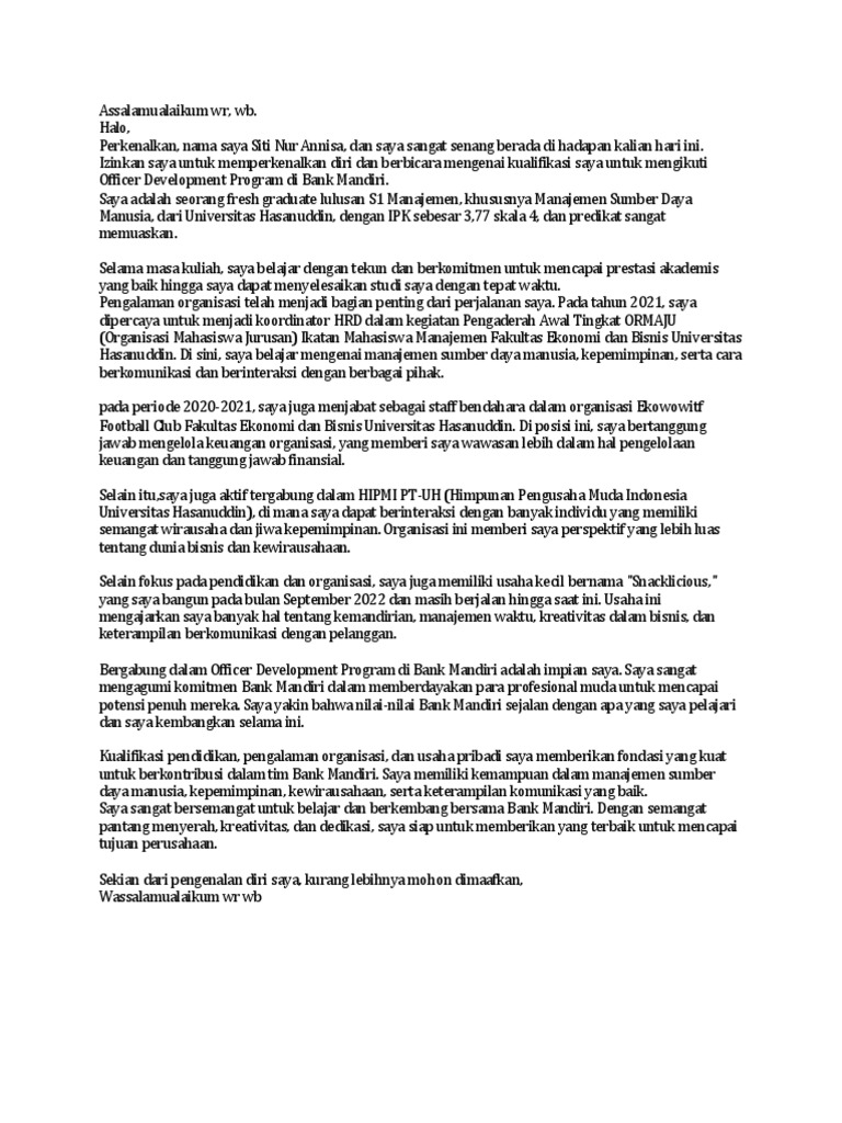 Script Siti Nur Annisa | PDF