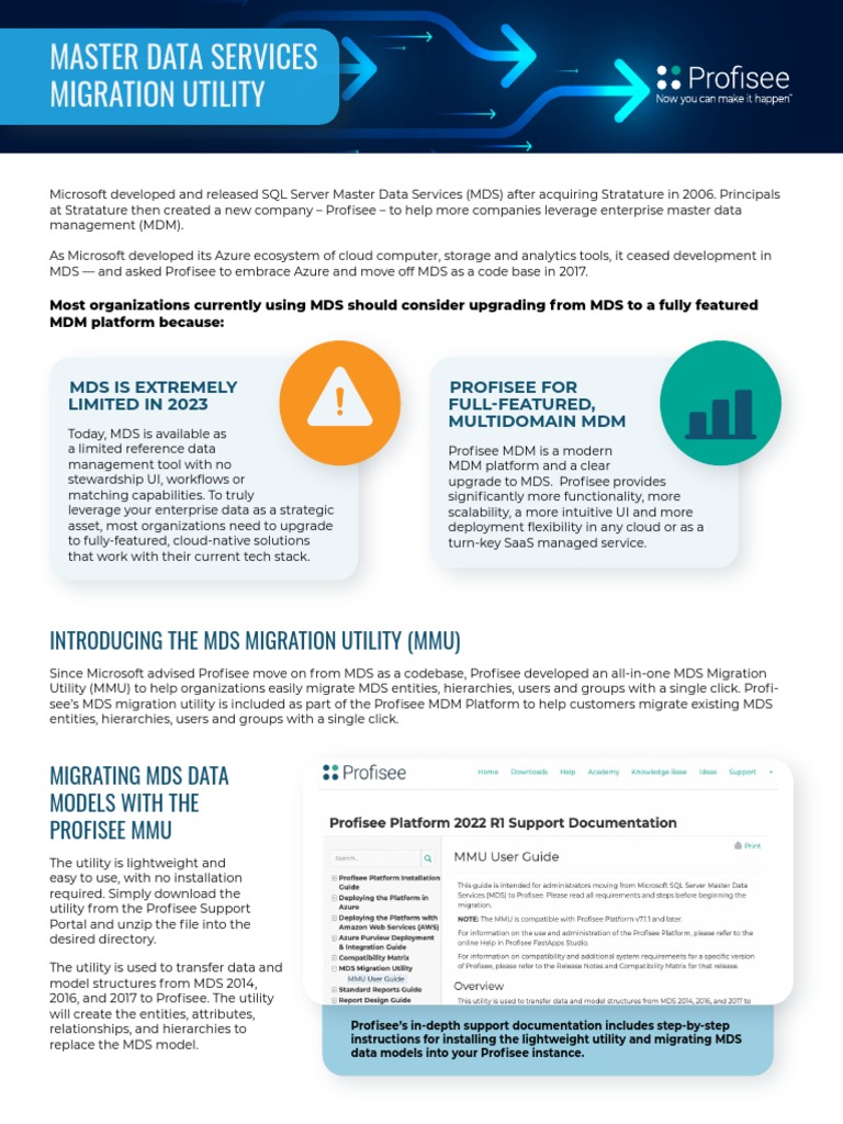 Profisee MDS Migration Datasheet | PDF | Cloud Computing | Microsoft Azure Profisee MDS Migration Datasheet | PDF | Cloud Computing | Microsoft Azure